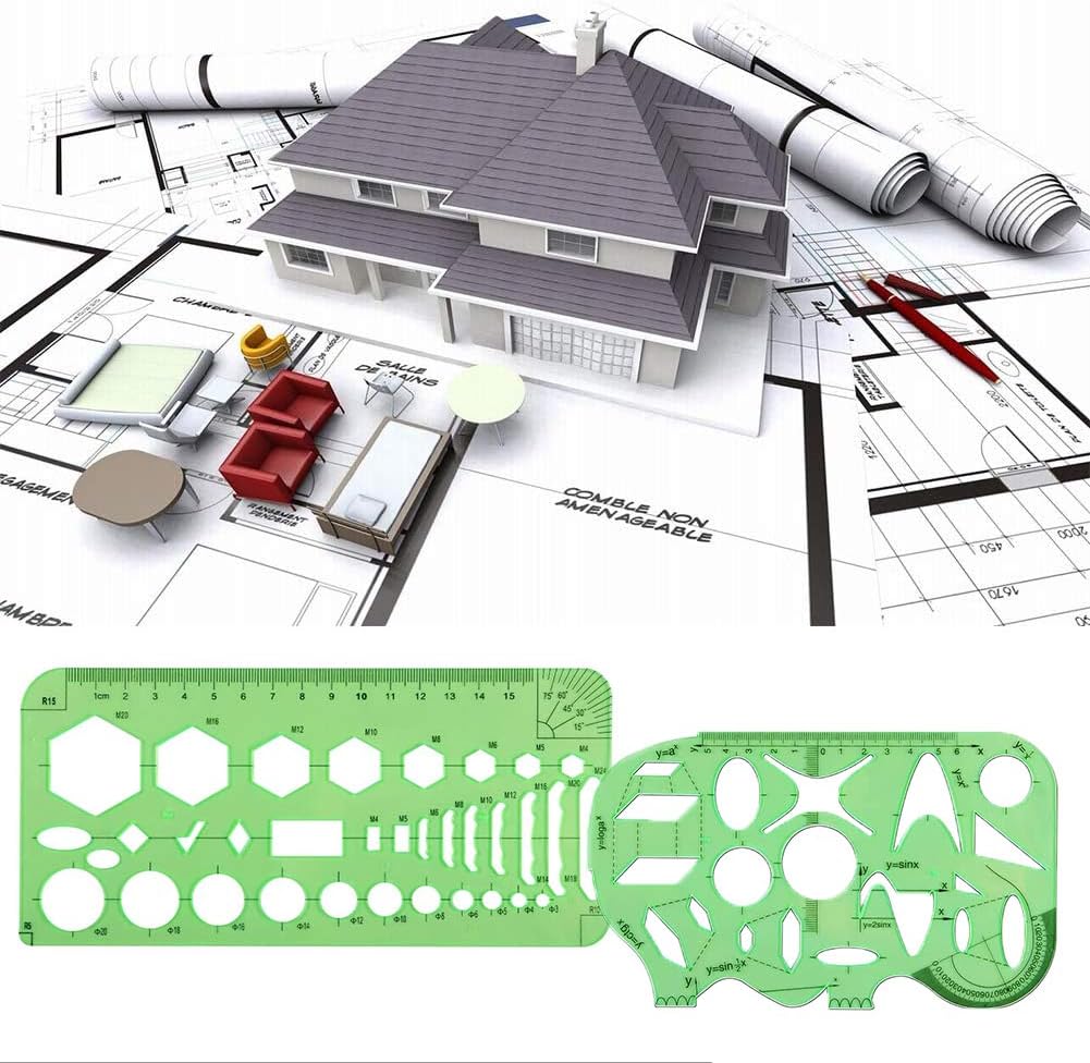 YUIP Engineering Drawing Drafting Template Plastic Geometric Painting ...