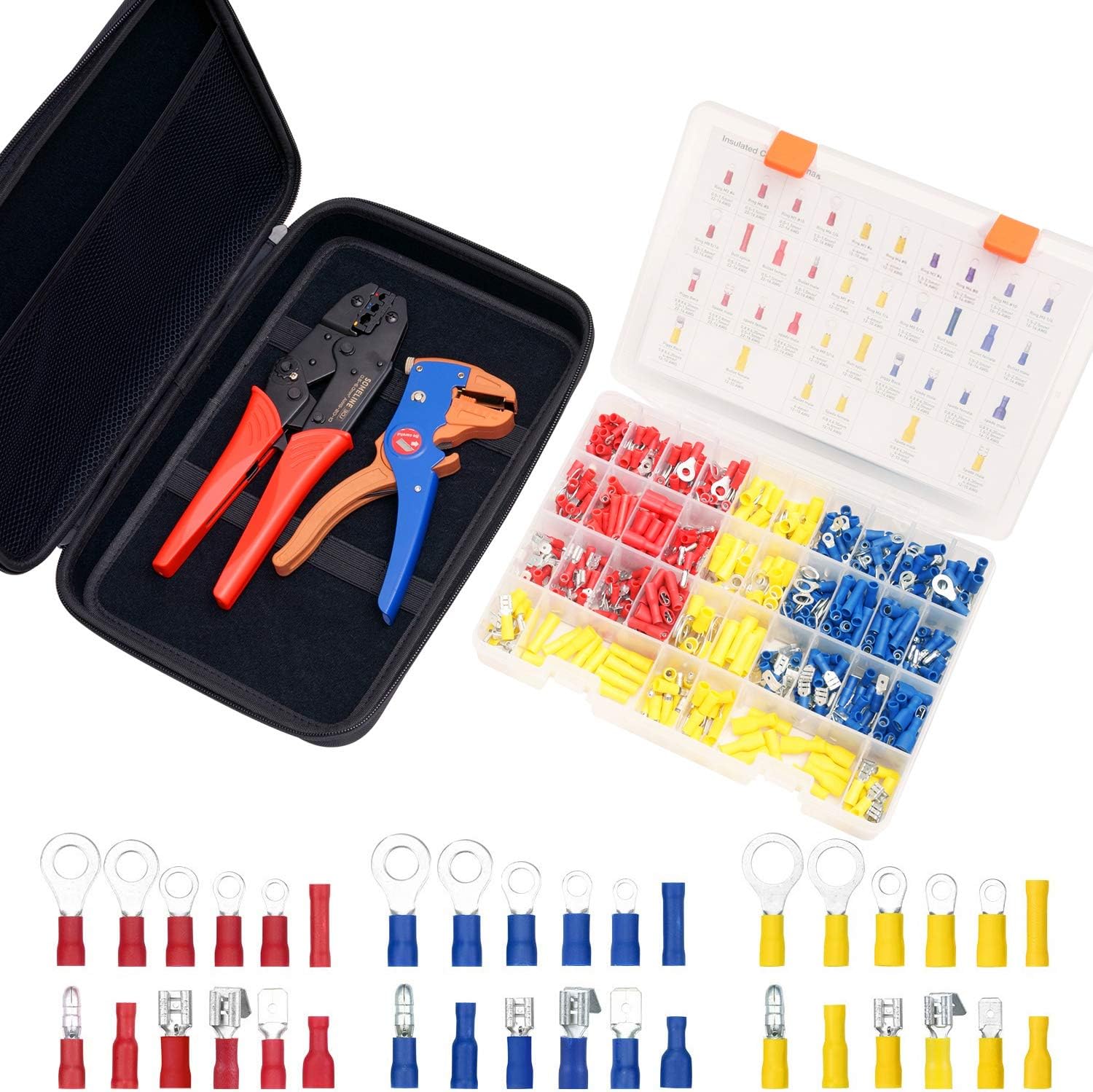 Insulated Cable Terminals Crimp Connectors Electrical Wire Male Female ...