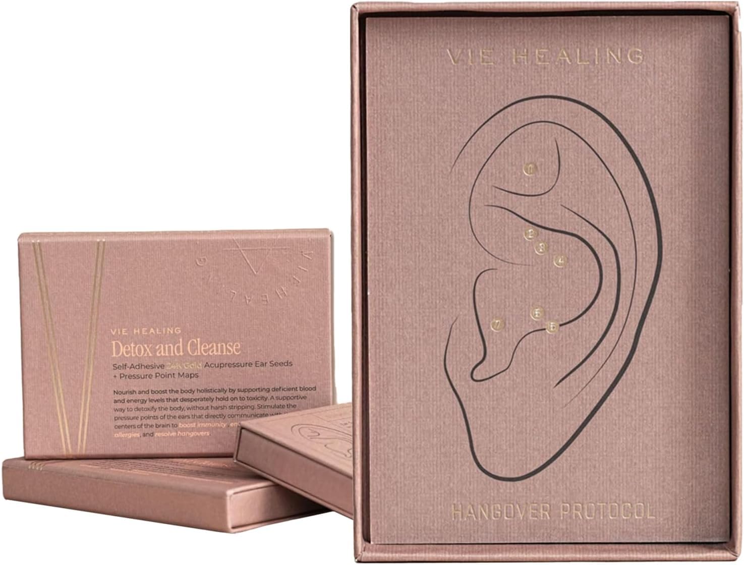 Vie Healing 24k Gold Acupressure Ear Seeds - Reflexology, Ear Seed ...