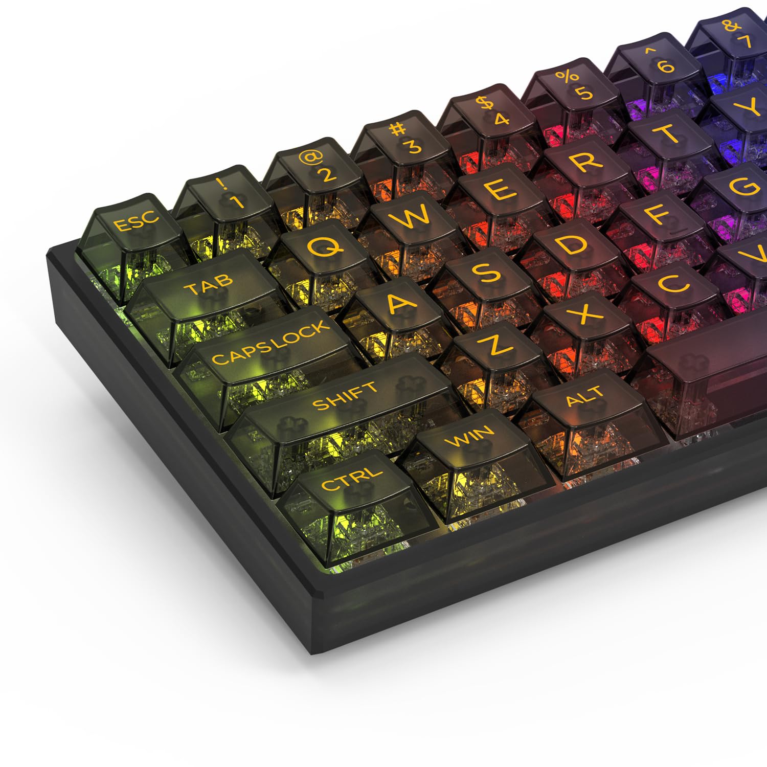 Mua Black Clear keycaps,PC Material,Transparent keyboard caps full set ...
