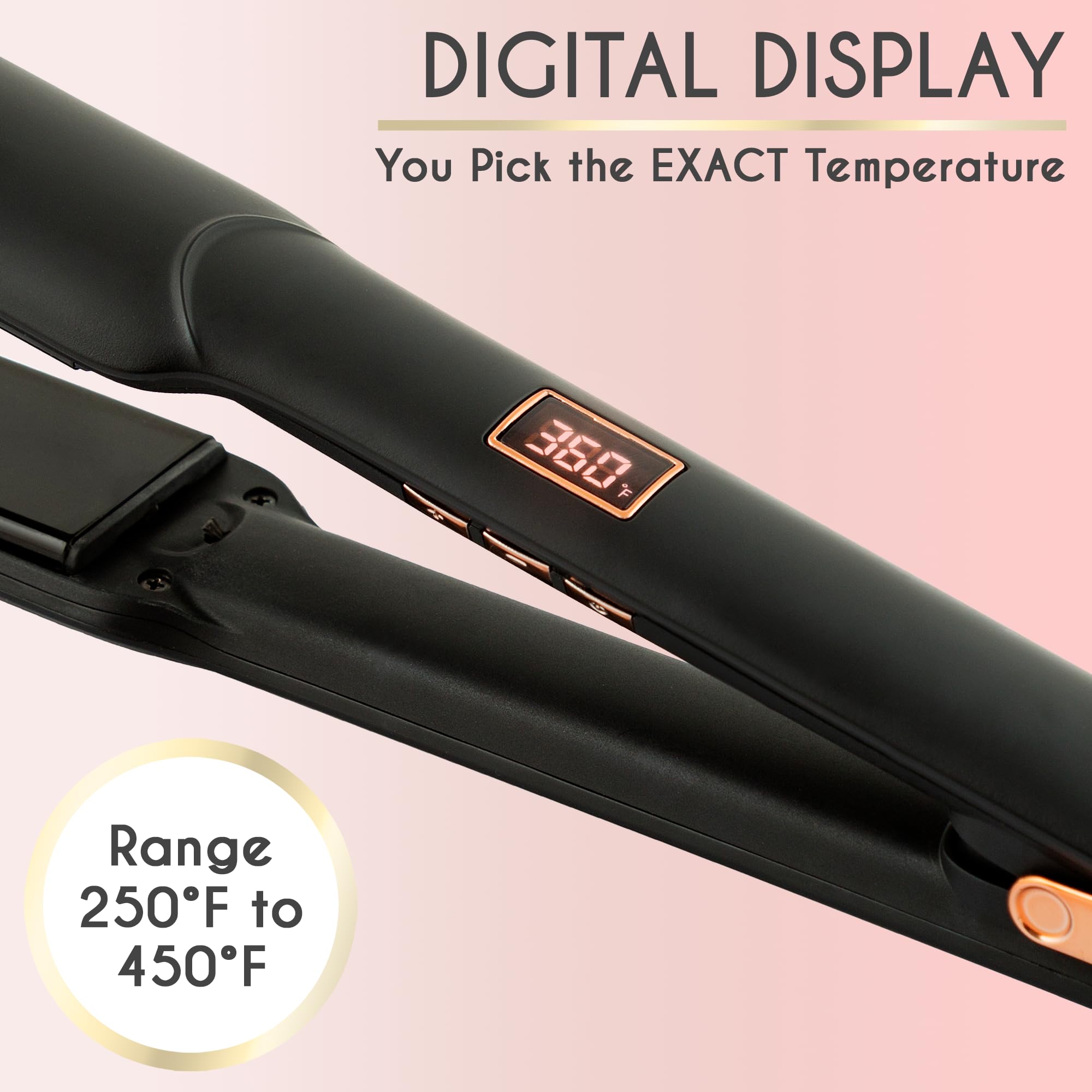 Mua ELLA BELLA® Ceramic Flat Iron Hair Straightener • Professional Straightening Iron • Digital ...