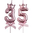 Amazon.com: AOOLADA 35th 53rd Birthday Candles, Rose Gold 53 35 Year ...