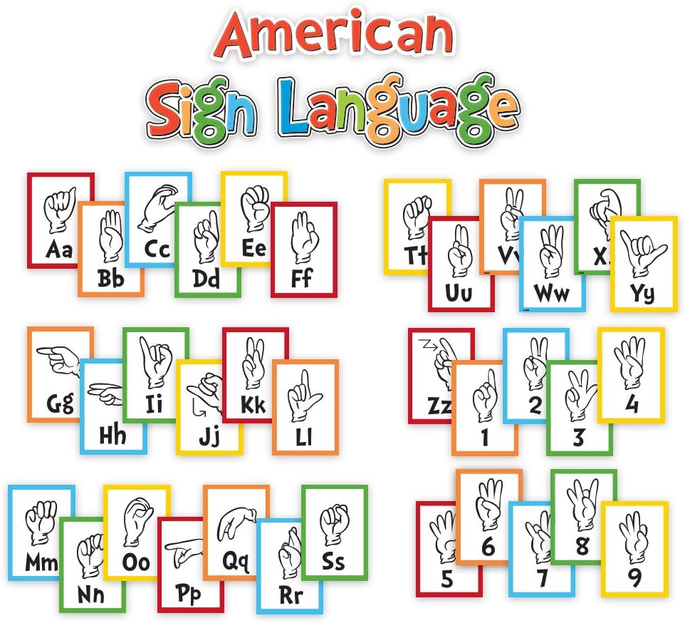 6 W X 21 L 39pc Eureka Back To School American Sign Language Bulletin Board And Classroom 6-w-x-21-l-39pc-eureka-back-to-school-american-sign-language-bulletin-board-and-classroom