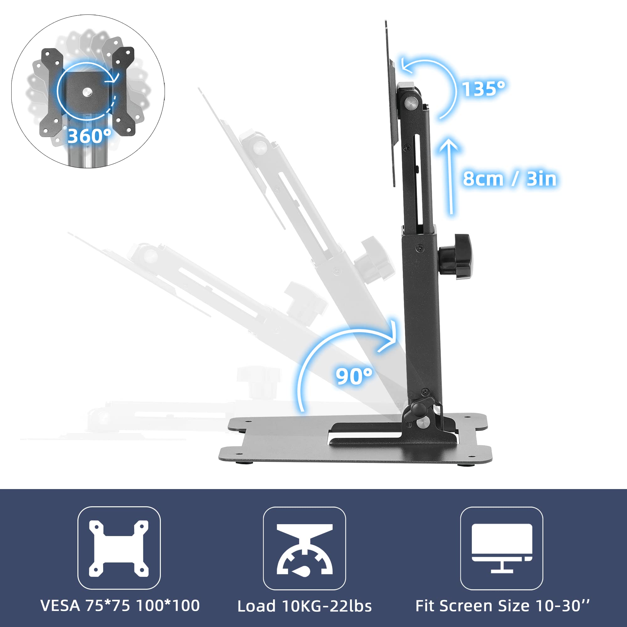 Mua Folding Monitor Stand - Height Adjustable Vesa Monitor Stand, Tilt ...