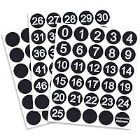 iSYFIX Black Consecutive Number Stickers – 1 to 50, 1-inch, 1 Set – Vinyl Self Adhesive Premium ...