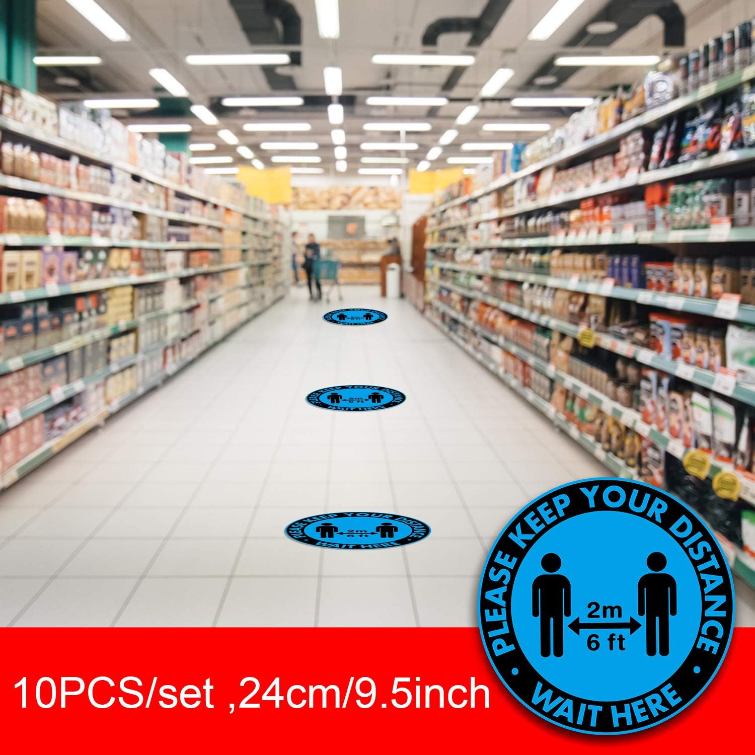 20 Pieces Directional Arrows, Social Distance Floor Decal Stickers ...