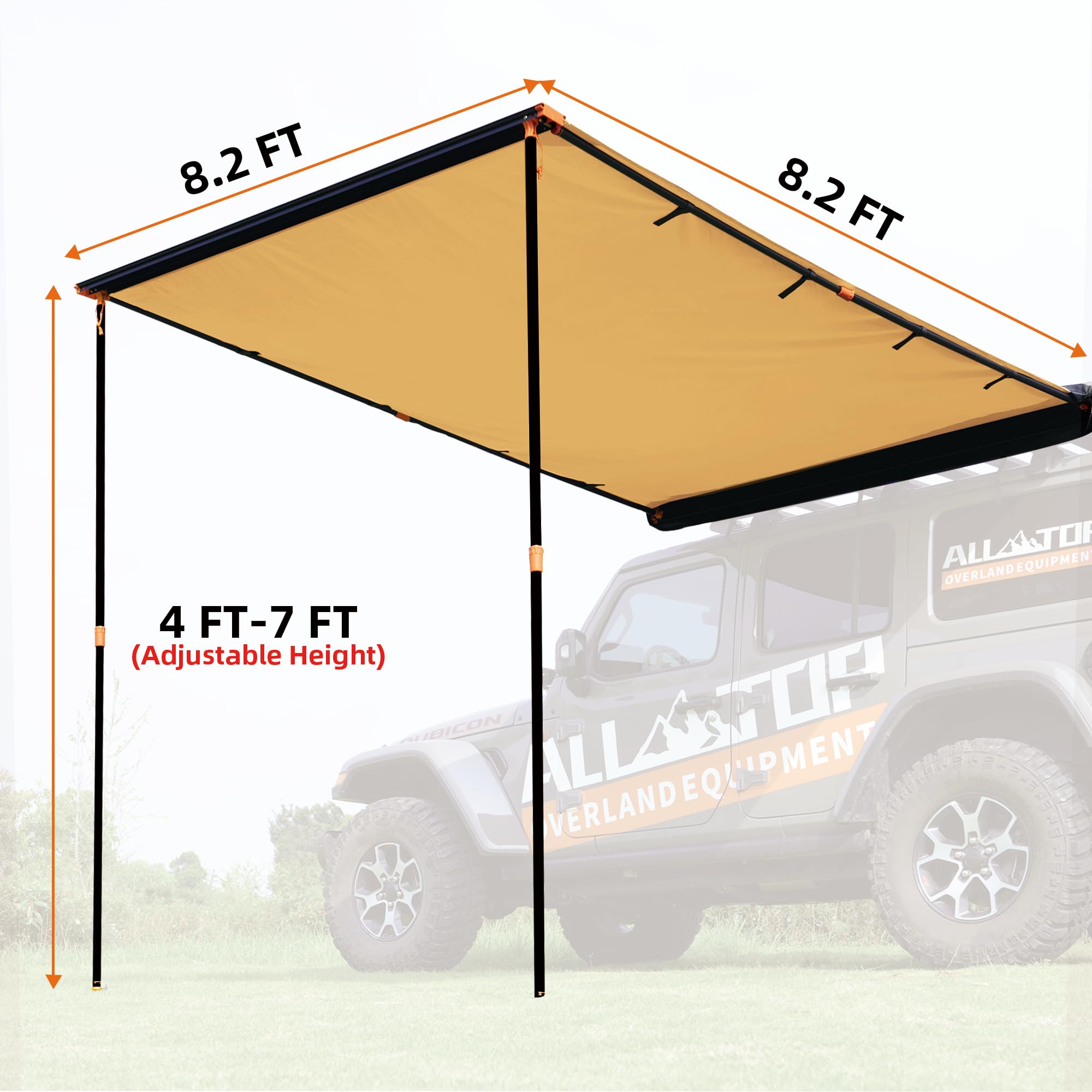 Mua Vehicle Awning 8.2'x8.2' Roof Rack Pull-Out Sun Shade UV50 ...