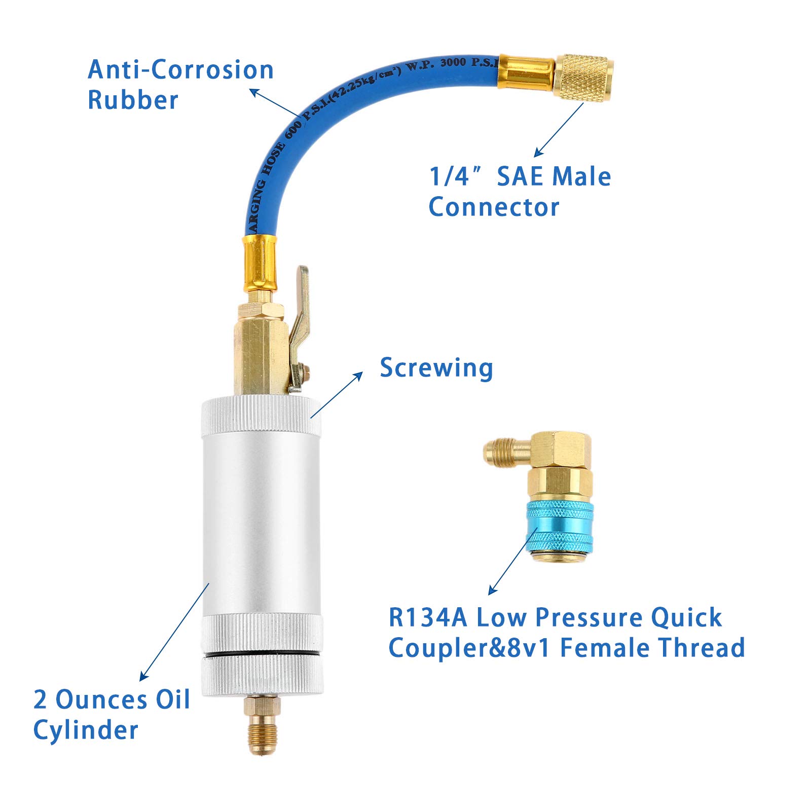 Mua Aupoko R134A Compressor Oil Dye Injector, 1/4" SAE Male and Female ...