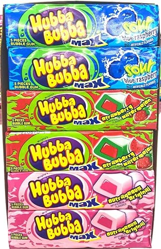 Hubba Bubba 18 Pack Bubble Gum Variety Pack Original, Strawberry ...