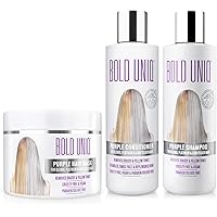 Amazon.com : BOLD UNIQ Purple Shampoo, Conditioner & Mask Bundle ...