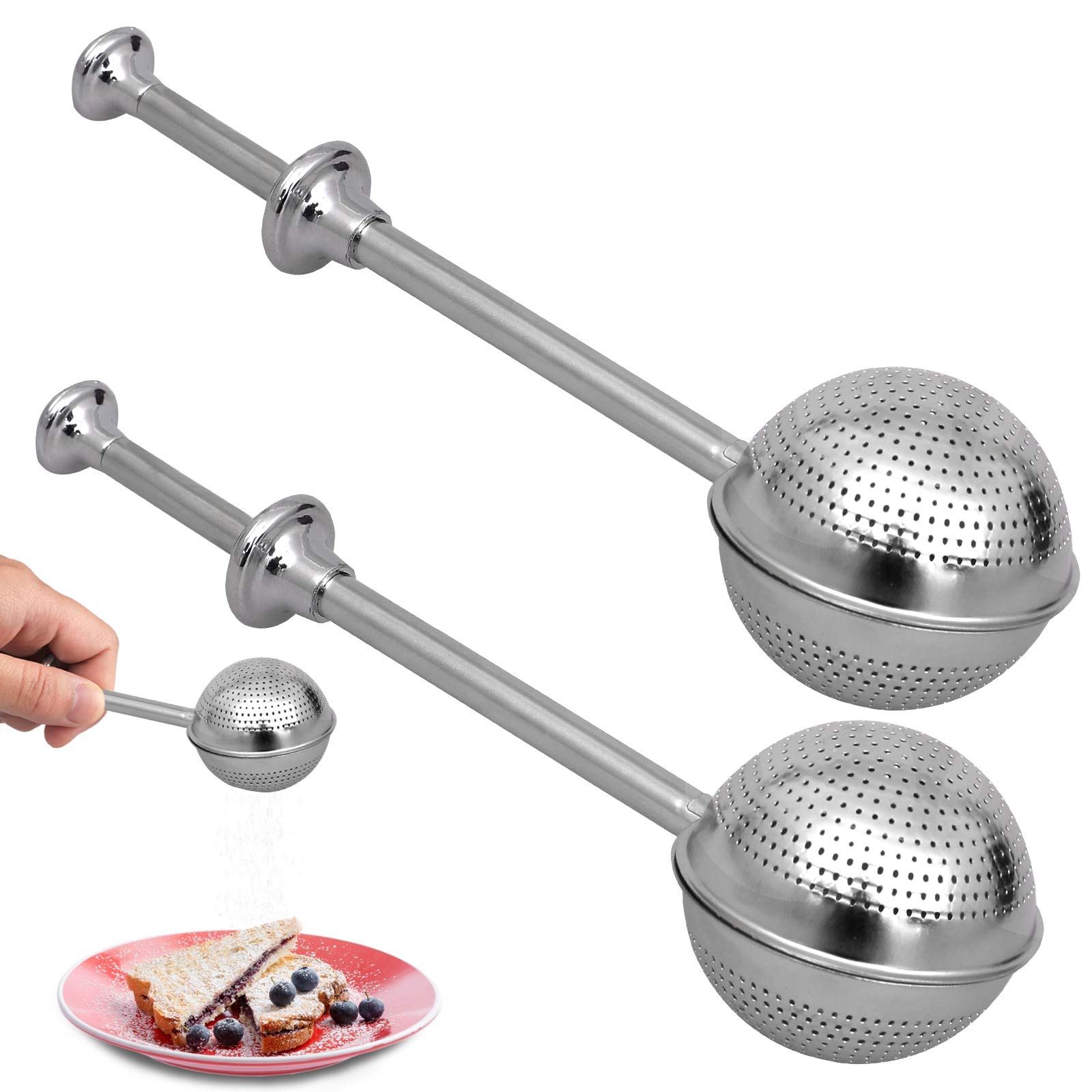 2 Pcs Bakers Dusting Wand for Sugar Flour and Spices, Stainless Steel ...