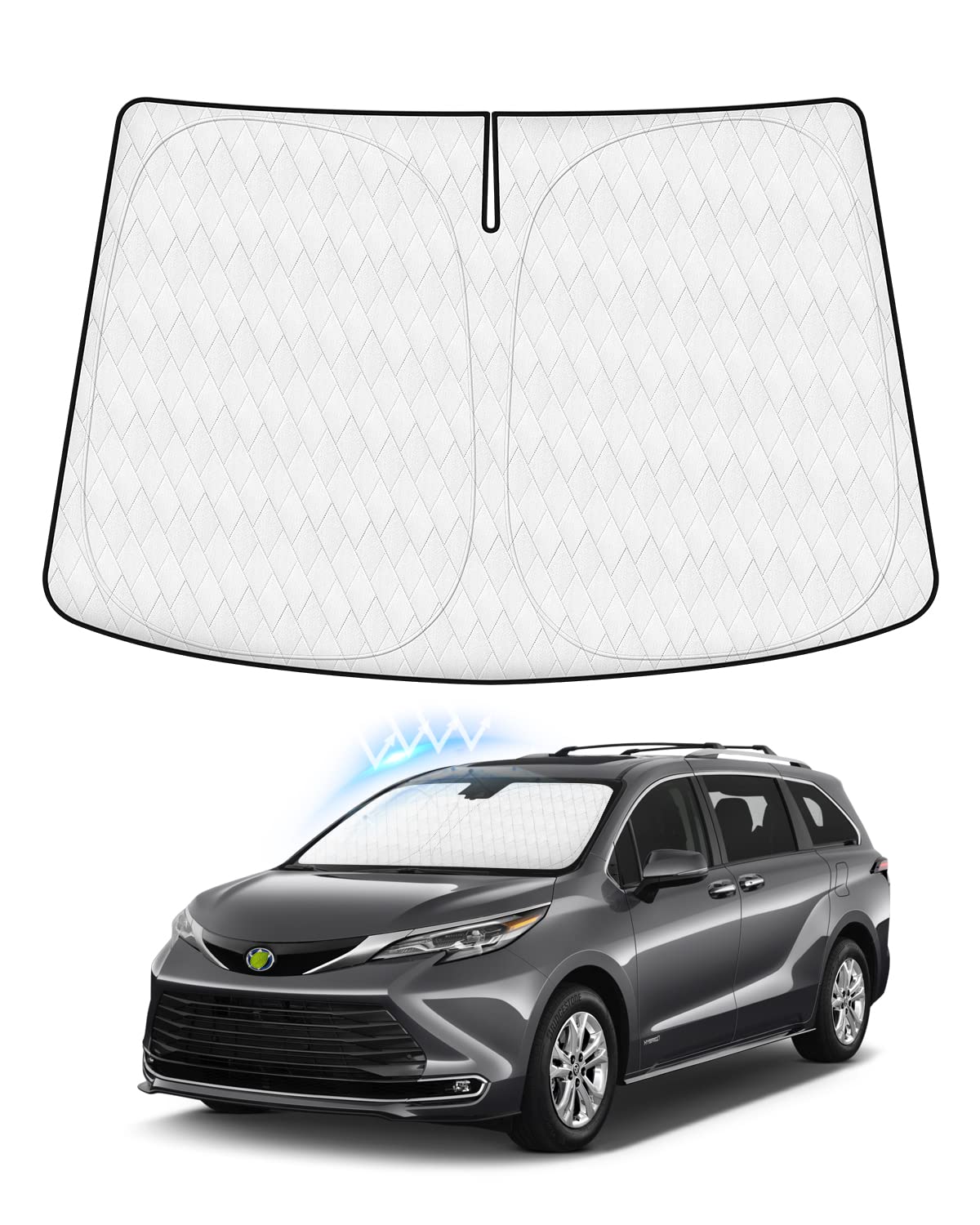 KUST Windshield Thicker 5-Layer Shade Custom Fit for Toyota Sienna 2021 ...