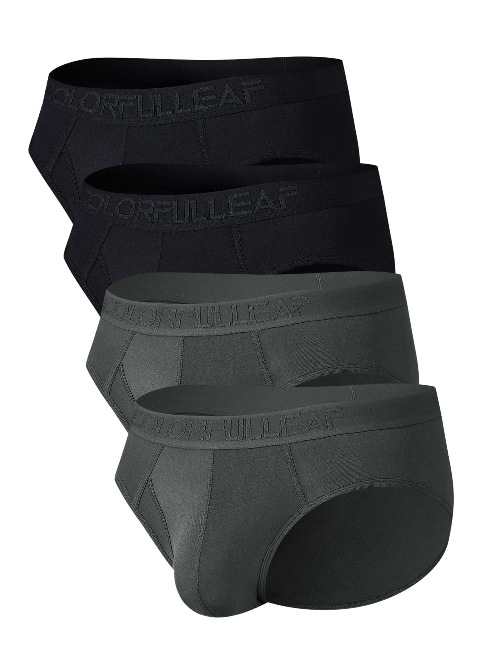 COLORFULLEAF Men's Bamboo Rayon Briefs Underwear Stretch Super Soft ...