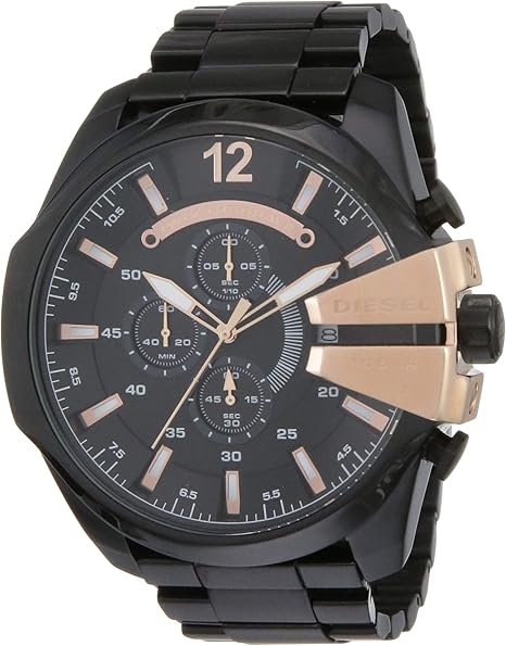 Amazon.com: Diesel Men's DZ4309 Mega Chief Black Ip Watch: Diesel: Watches