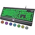Amazon.com: Large Print Backlit Computer Keyboard, 7-Color Backlit ...