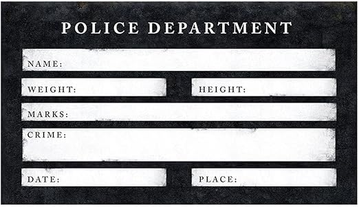 photo prop, Under Arrest! Police Sign Cards, perfect for photo shoots ...
