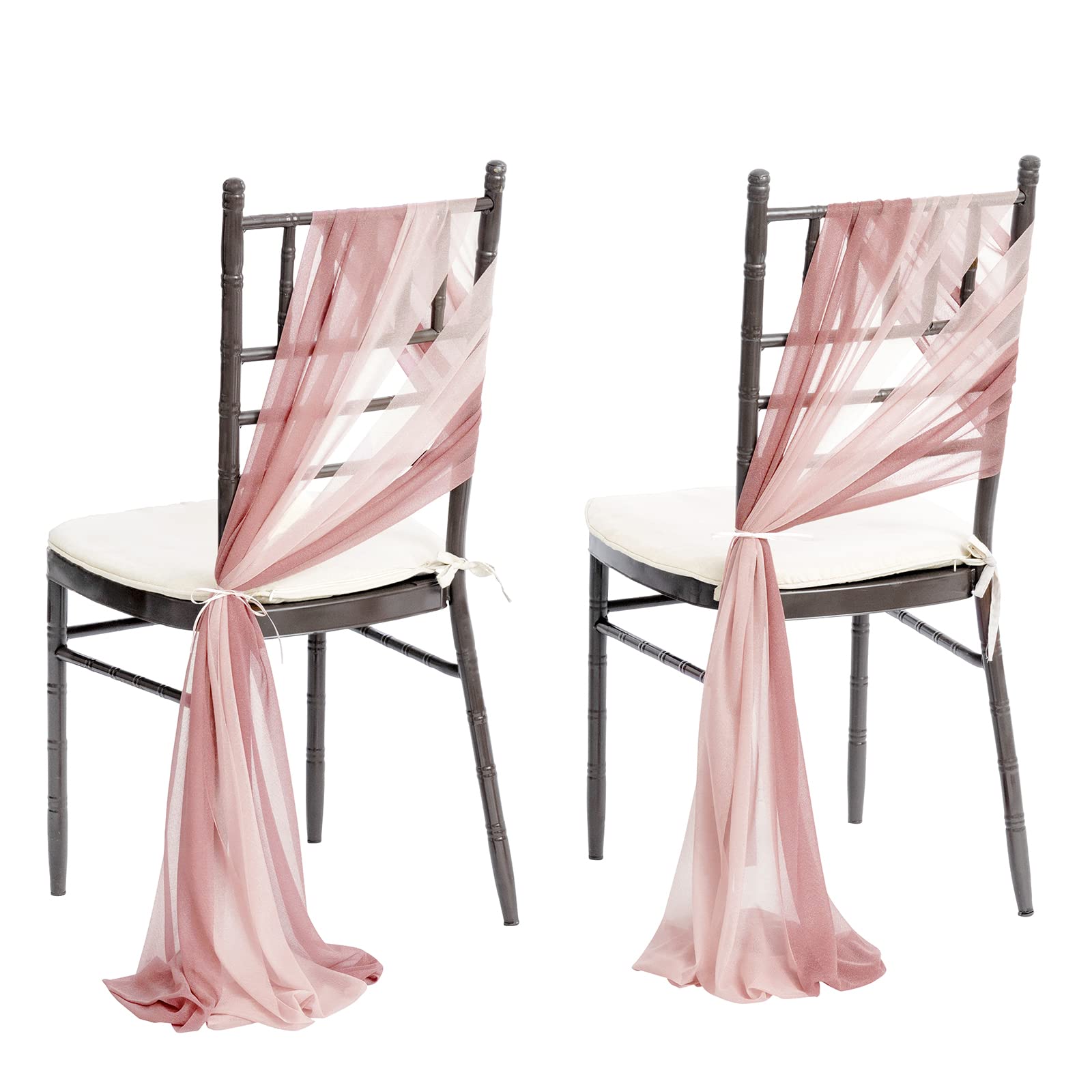 Ling's Moment Wedding Chiffon Chair Sashes Cover Aisle Decorations ...