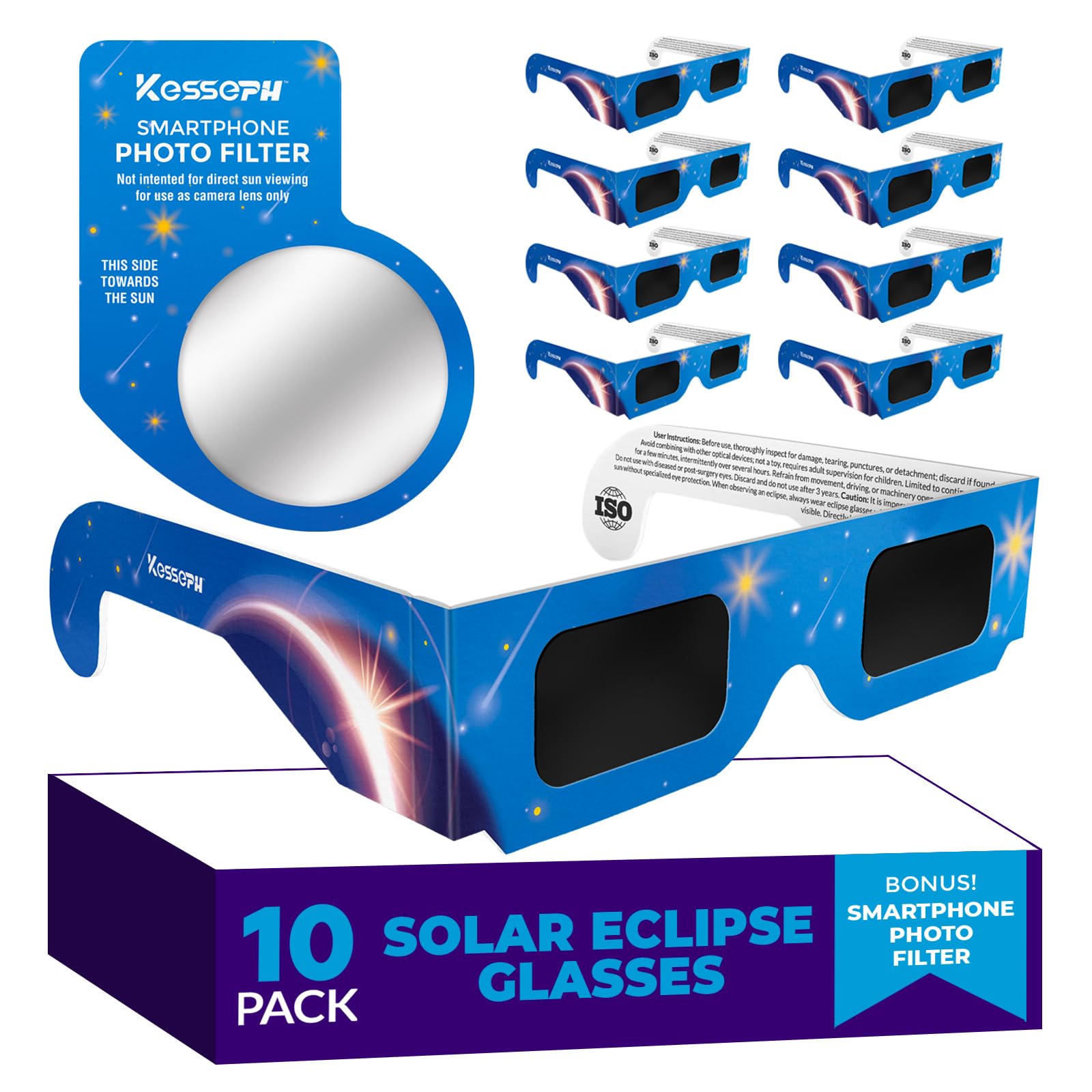 Mua Solar Eclipse Glasses Approved 2024, (10 Pack) CE and ISO Certified ...