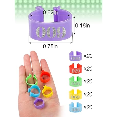 Mua 16mm 100 Pcs Chicken Leg Rings - Colorful Readable Numbered Chicken ...
