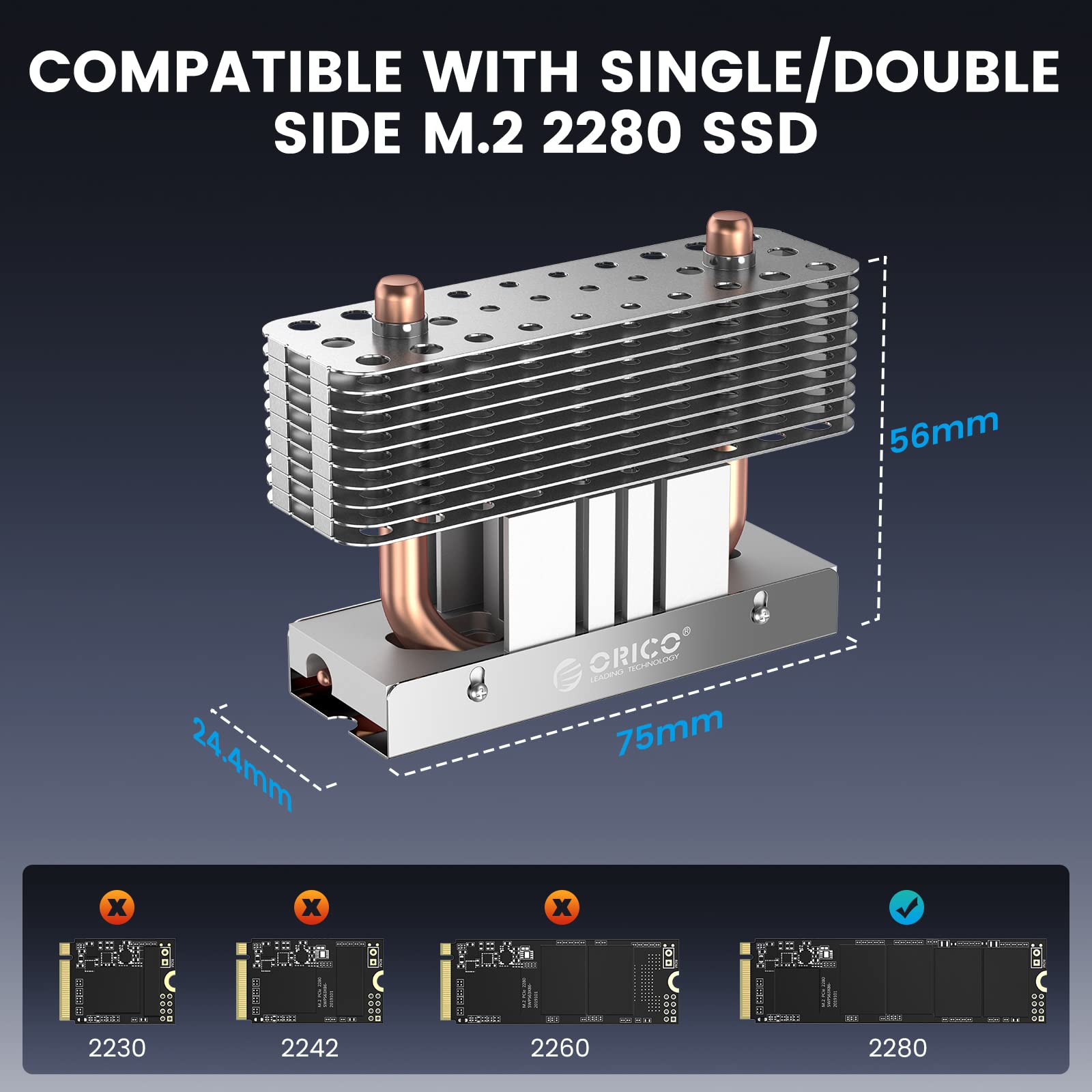 Mua ORICO M.2 SSD Heatsink with Copper Heatpipe M.2 Cooler Heat ...