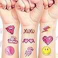 Amazon.com: 144 Pieces Preppy Theme Temporary Tattoos Pink Preppy ...