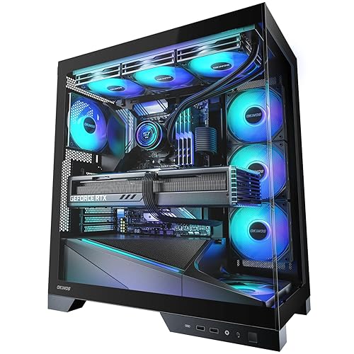 Okinos Aqua 9, ATX PC Case, 5 × 120mm ARGB PWM Fan Pre-Installed ...