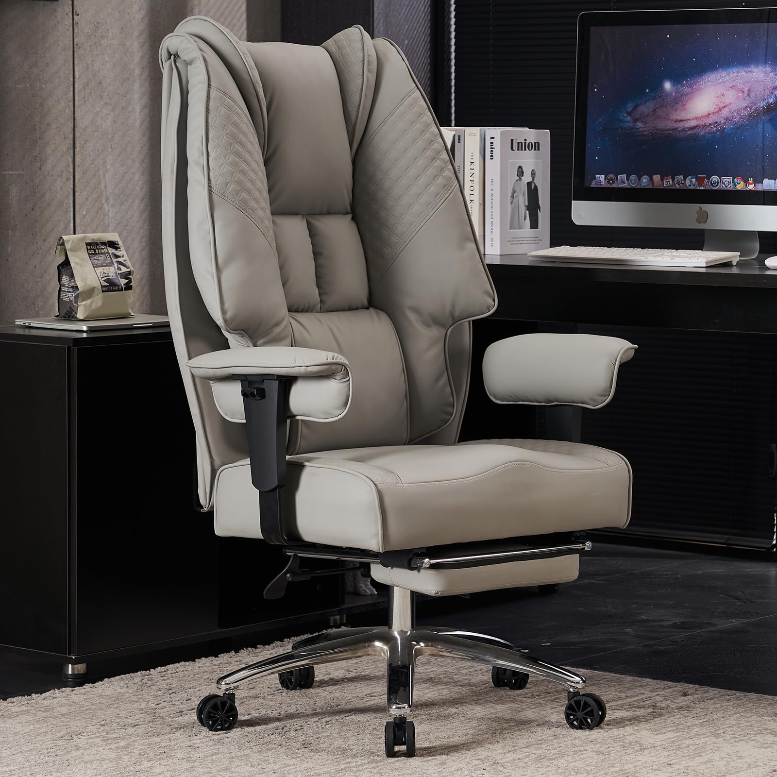 EXCEBET Big And Tall Office Chair 400lbs Wide Seat Leather High Back EXCEBET Big And Tall Office Chair 400lbs Wide Seat Leather High Back