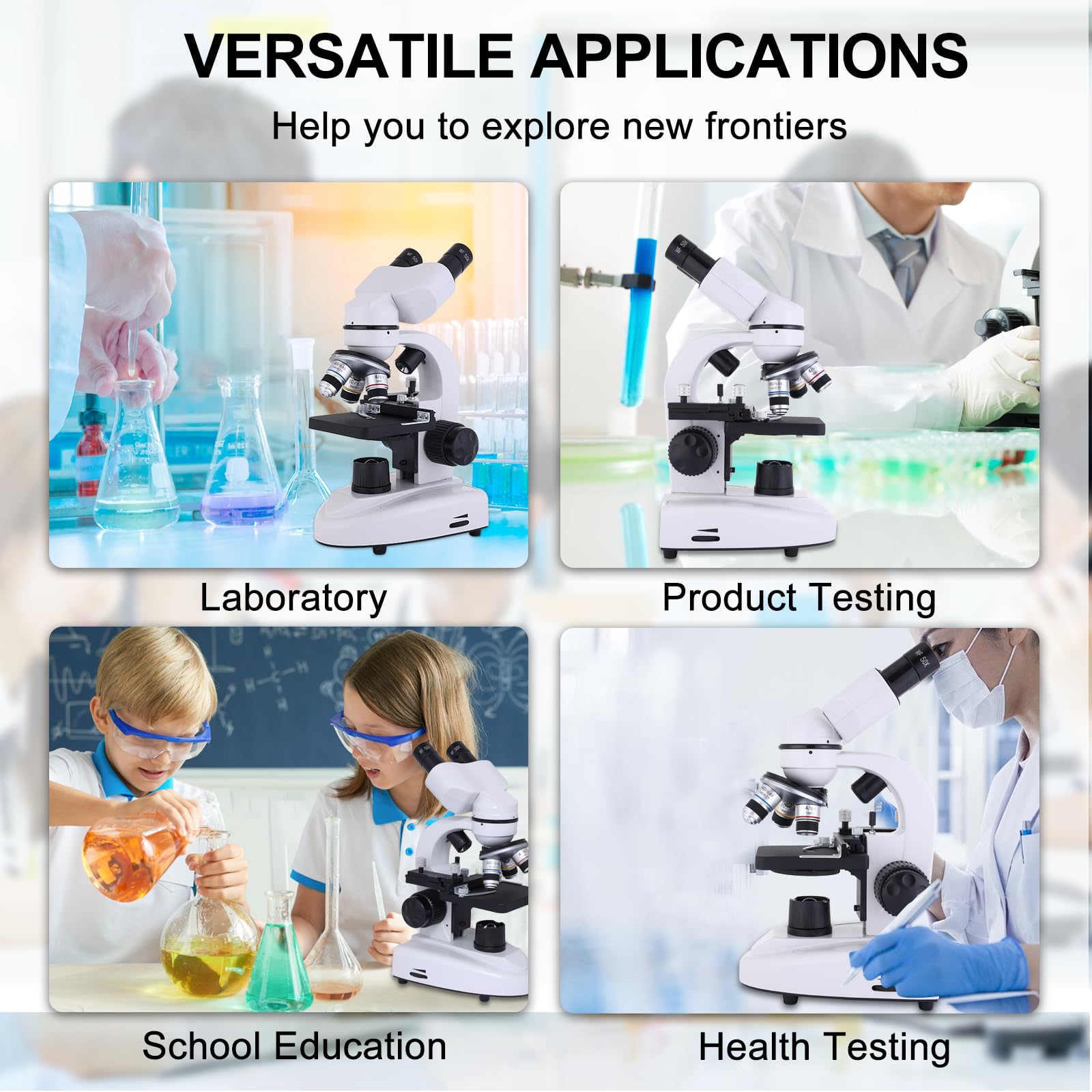 Poothoh Binocular Compound Microscope 40X-2000X, Research Grade ...