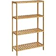 Amazon.com: SONGMICS Bamboo Storage Shelf, 4-Tier Shelving Unit ...