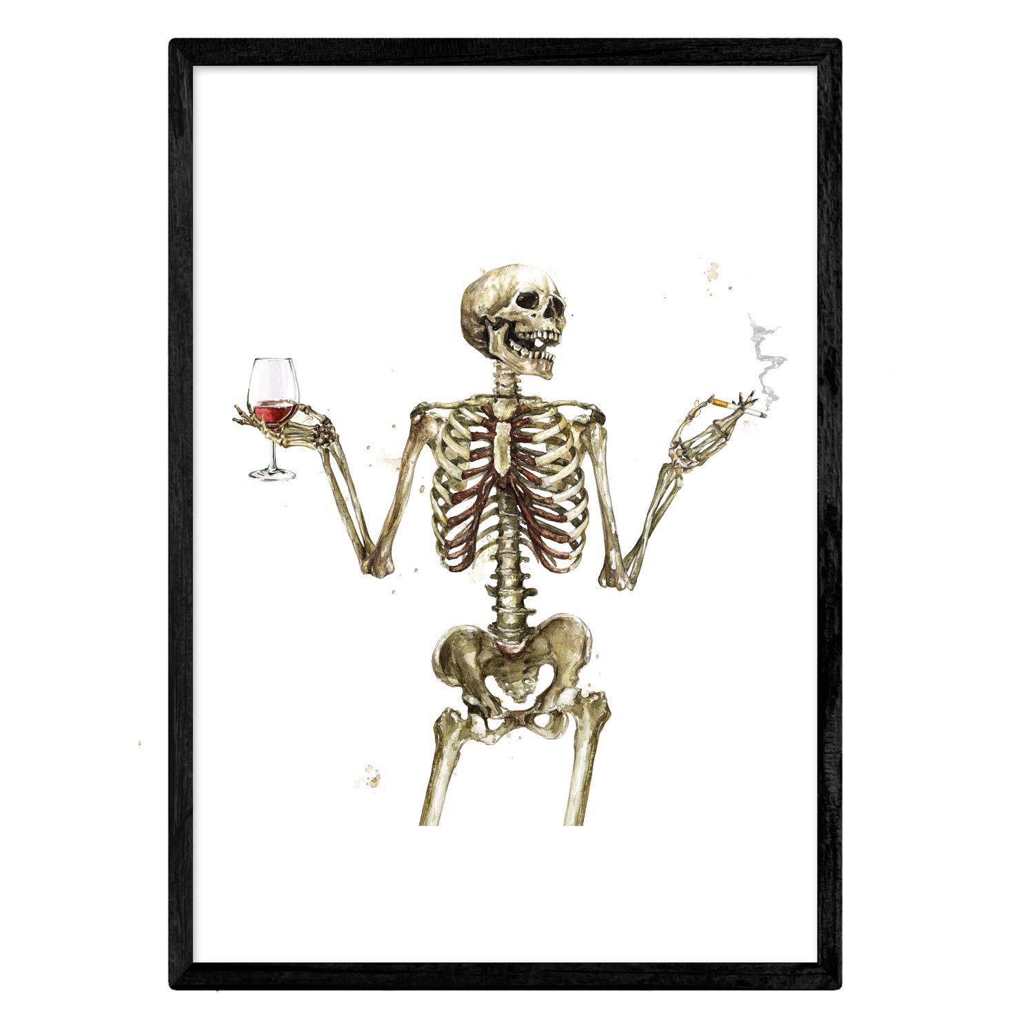 Mua Nacnic Wine Drink Skeleton Poster Watercolor Style Art with ...