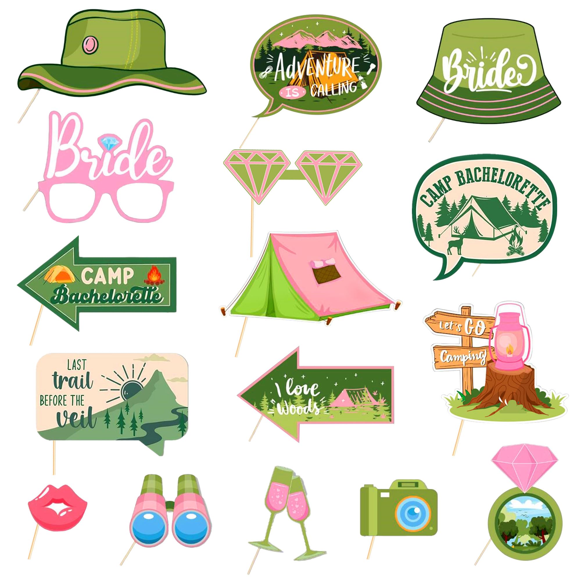 Camp Bachelorette Party Photo Booth Props Camp Bachelorette Decor ...
