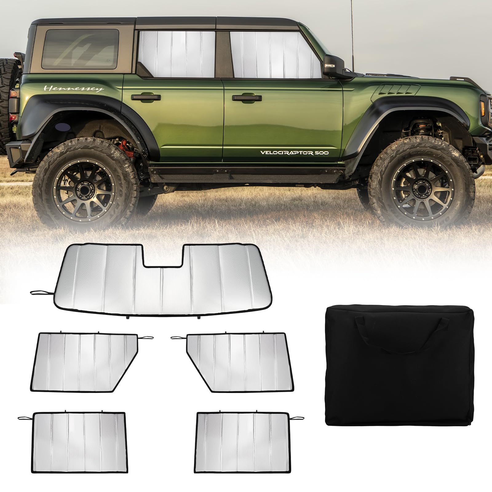 FormiPow Sun Shade Set for 2021-2025 2026 Ford Bronco, 5-Layer Premium ...
