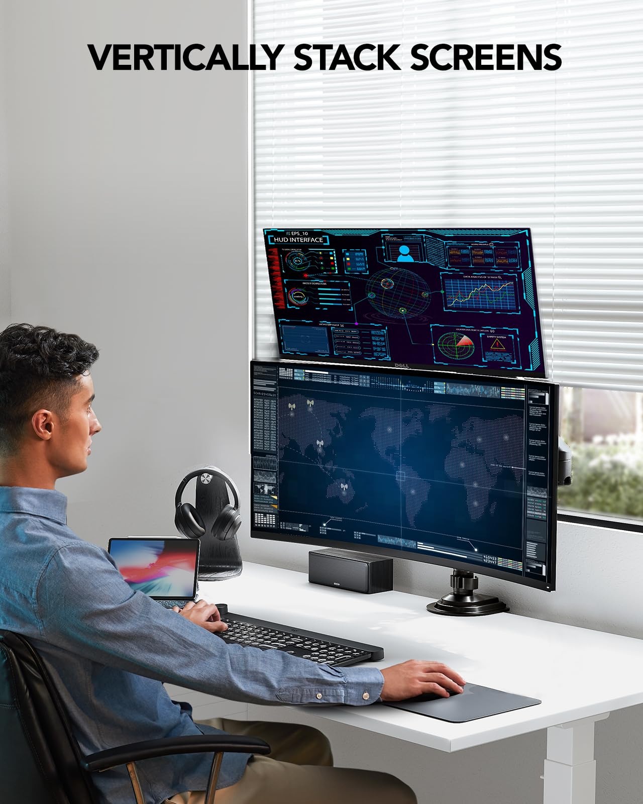 Mua 13-32 Inch Dual Monitor Stand, Gas Spring Dual Monitor Mount ...