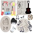 Amazon.com: Sijiangmold Music Note Silicone Mold Instrument Fondant ...