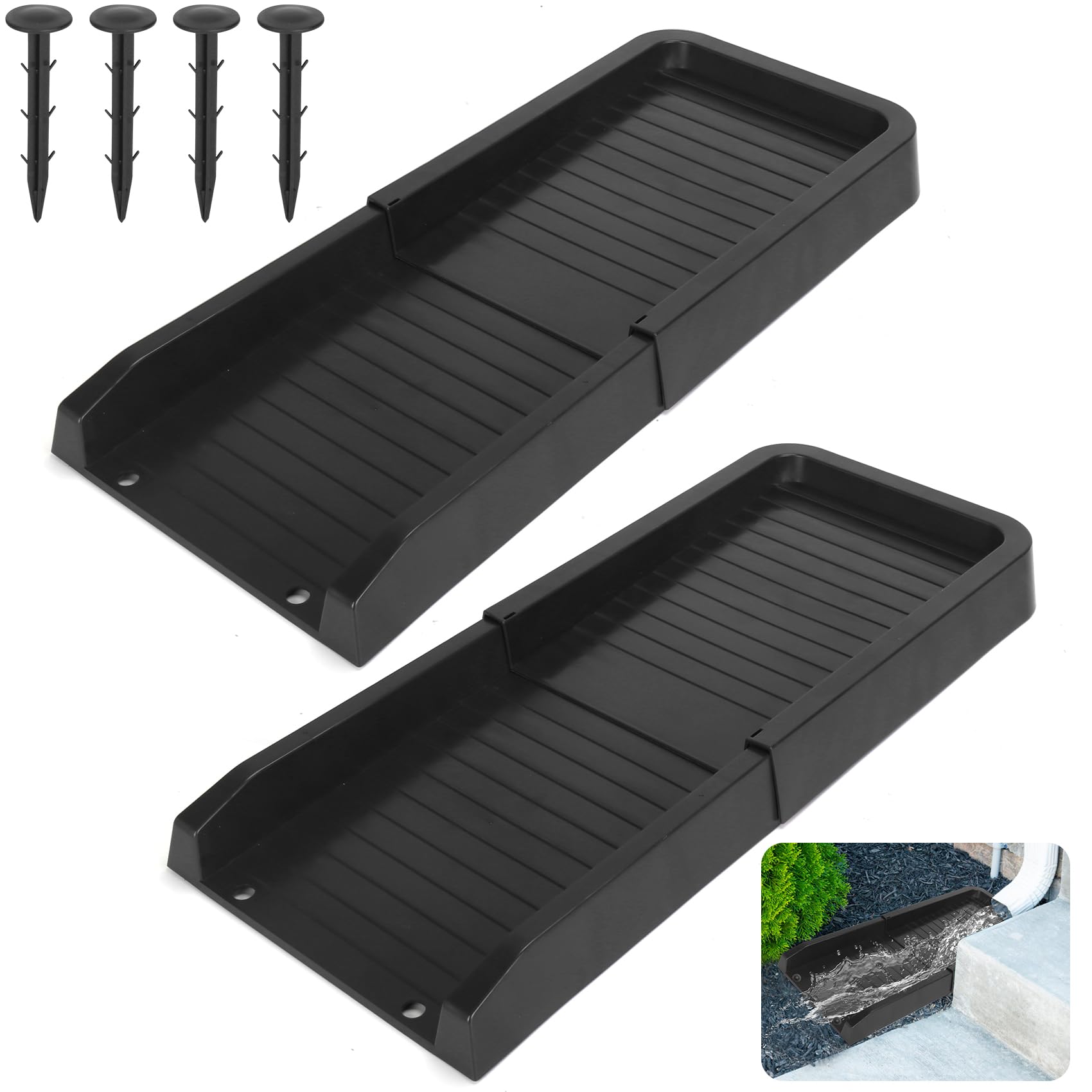 Jellydog Toy 2 Pack Downspout Splash Block, 24" Rain Gutter Downspout ...