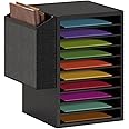 Amazon.com : Unionly, Office Mail Sorter, Wooden Paper Organizer With Storage Bag, 10 Tier ...