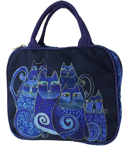 Amazon.com: Zeckos Laurel Burch LB414 Indigo Cats Travel Tote Bag