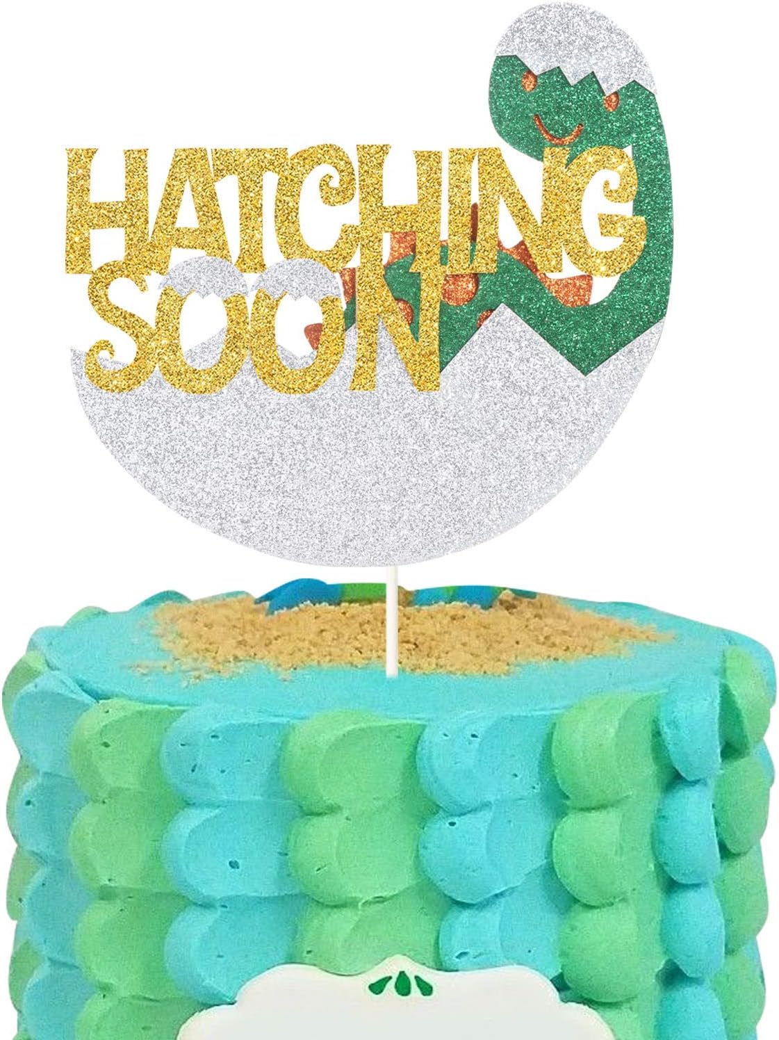 Hatching Soon Cake Topper Dinosaur Cake Topper for Baby Shower Gender ...