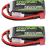 Amazon.com: OVONIC 3S Short LiPo Battery 11.1V 2200mAh 120C with Dean-Style T Plug for RC Car RC ...