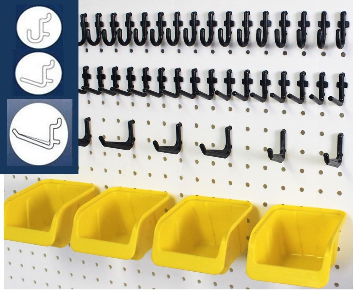 WallPeg 43 Pc. Peg Board Storage System - Pegboard Hook Assortment ...