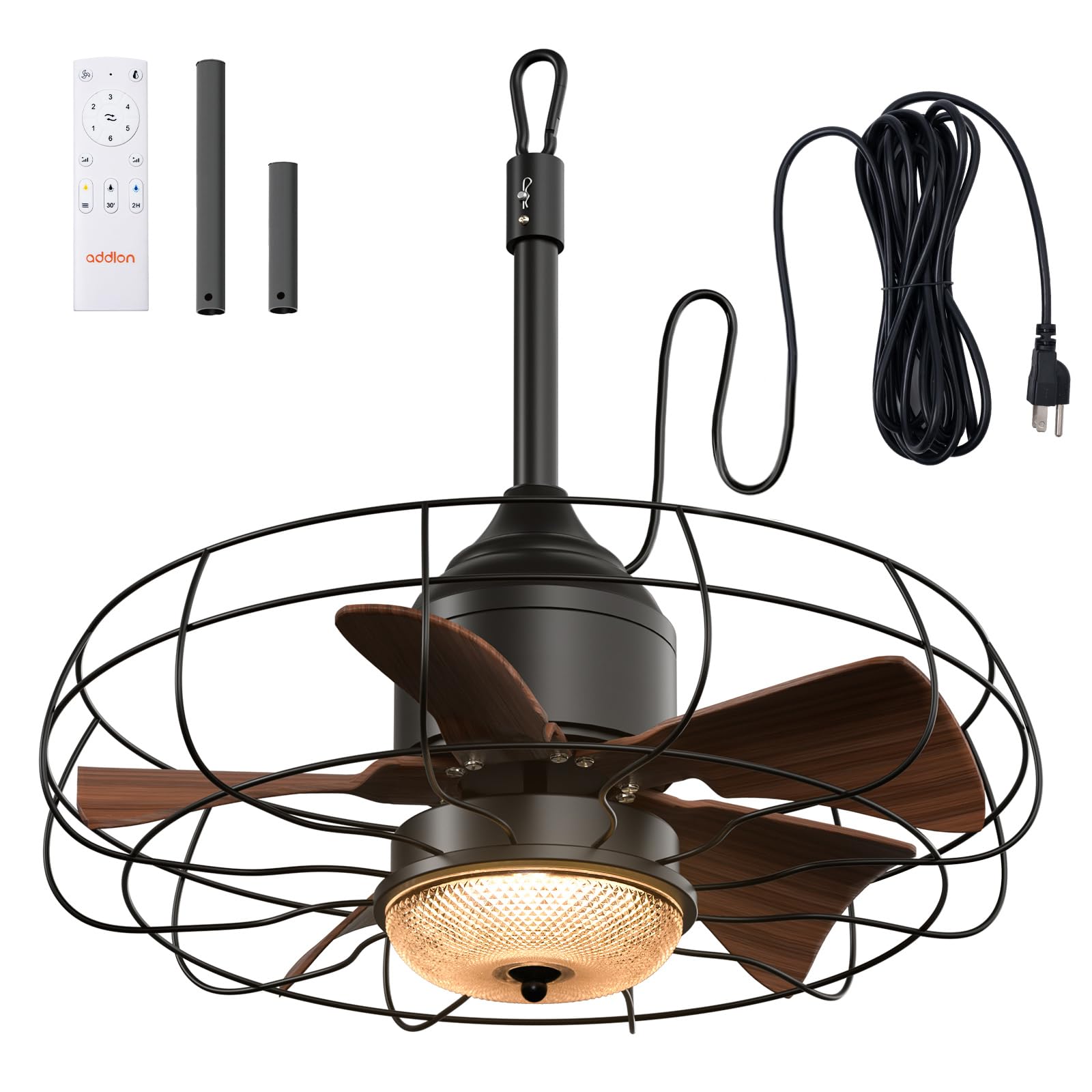 addlon Outdoor Ceiling Fans with Lights for Patios, 20 inch Wet Rated ...