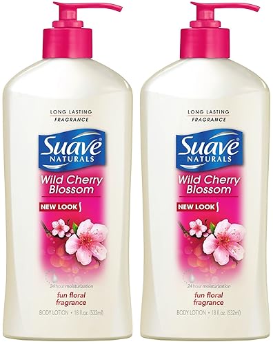 Suave Hand and Body Lotion - Wild Cherry Blossom, 18 Fl Oz (Pack of 2 ...