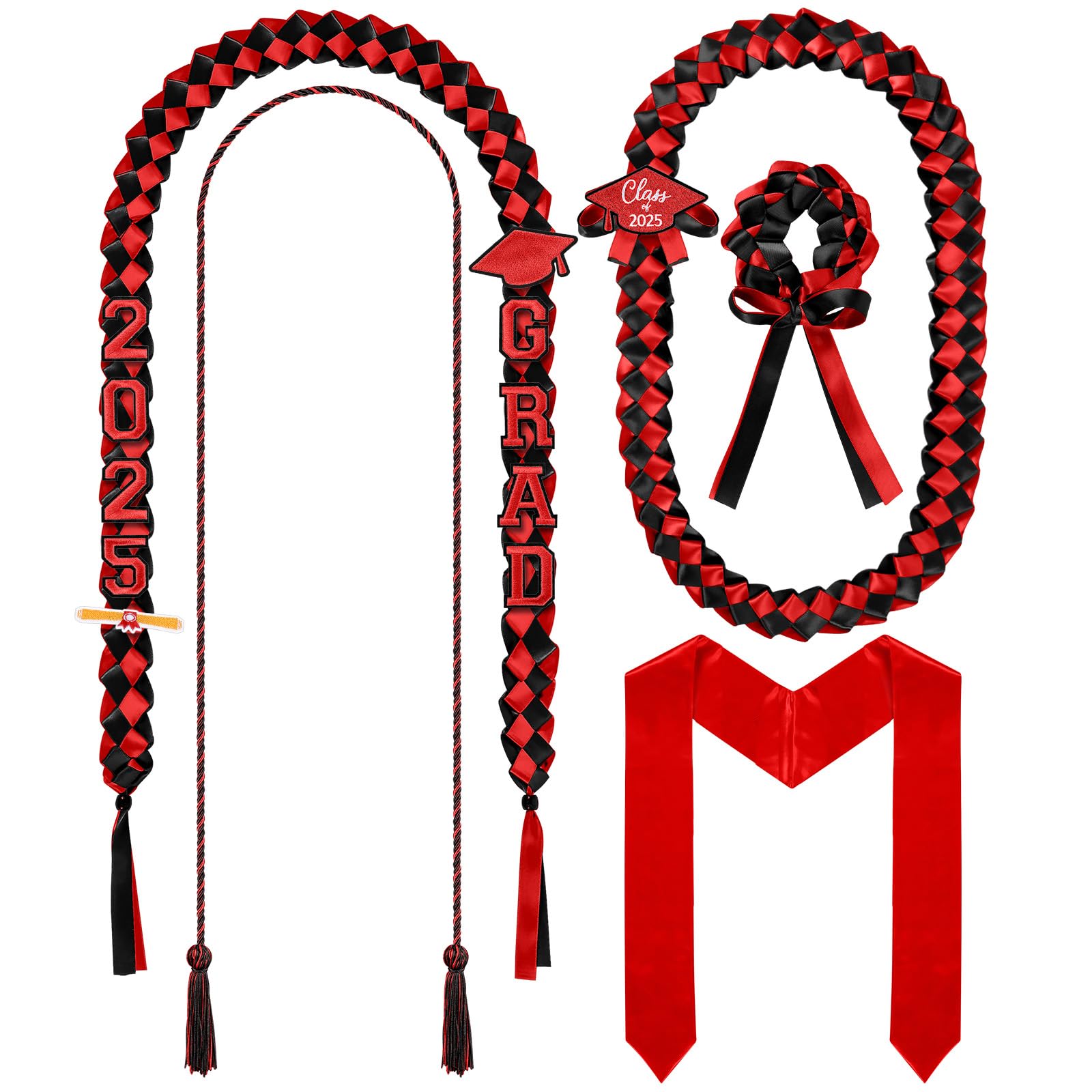 Canlierr 18 Pcs Graduation Leis and Stole and Honor Cords 2025 Braided ...