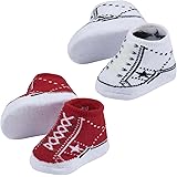 Amazon.com: Converse Infant Baby Booties Socks, Pink & Off White, 0-6 ...