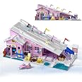 Amazon.com: Pink Girls Ski Resort Winter Village House Building Set ...