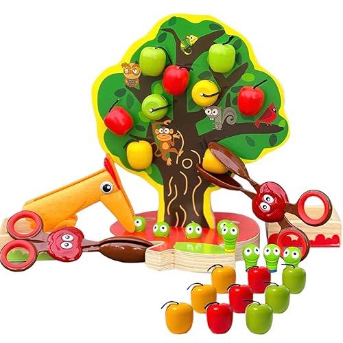 Apple Picking Magnetic Tree Toy, Scissor Skills Training With Tongs and ...