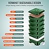 Vermihut ® Plus US Made 5 – Tray Worm Composter -Forest Green,Sustainable Design for Both Indoor ...