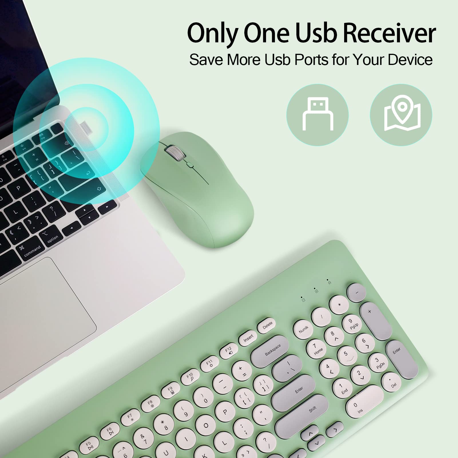 Mua Arcwares Wireless Keyboard and Mouse Combo, Sweet Green Cute ...