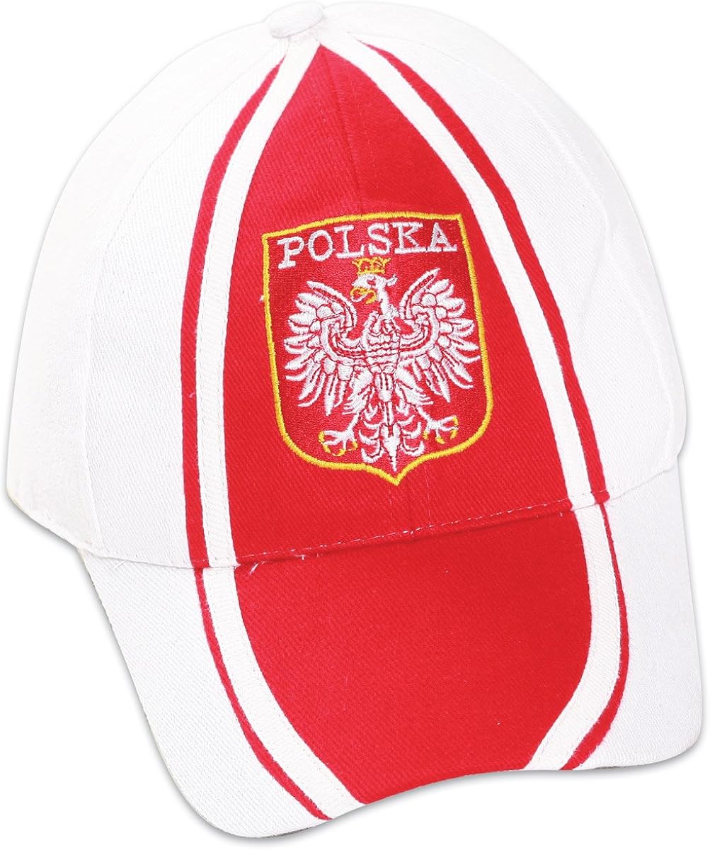 Polish Apparel White Red Baseball Cap Eagle Crest Embroidery Trucker ...