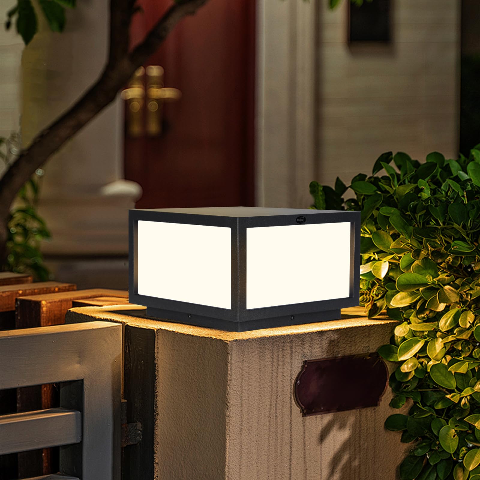 SkyGlow Outdoor Lamp Post Cap Light, Aluminum LED Lighting with 8W ...